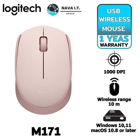 🛵มีส่งด่วน💨 Logitech เมาส์ไร้สาย Wireless Mouse รุ่น M171 Pink ชมพู รับประกัน 1 ปี Shopee