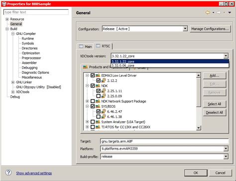 CCS CCSTUDIO Org Eclipse Rtsc Xdctools INVALID CODEGEN LOCATION