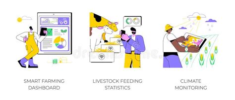 Smart Farming Data Analysis Isolated Cartoon Vector Illustrations