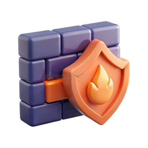 Firewall Security 3d Icon Representing Network Protection And Cybersecurity Measures For Safe