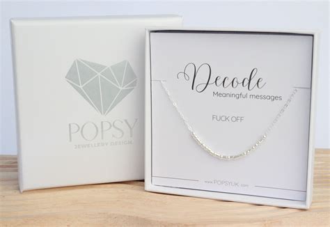 Fuck Off Morse Code Necklace Hidden Message Stocking Stuffer For Her Explicit Gift For Women