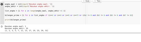 Program Mencetak Bilangan Prima Python Pesona Informatika