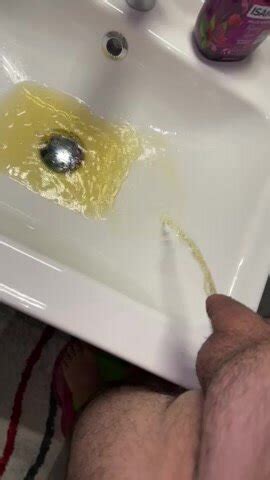 Yellow Morning Pee In Sink ThisVid Com