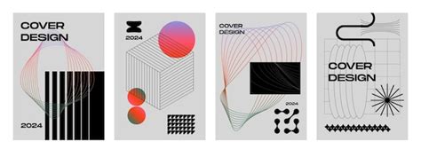 추상적인 기하학적 커버 디자인 프리미엄 벡터