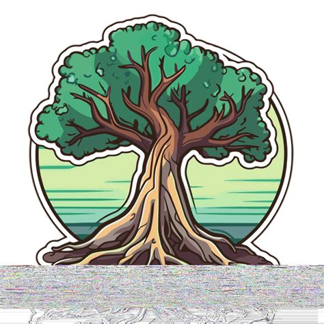루트 스티커가 있는 만화 일러스트 나무 스티커 벡터 뿌리가 있는 나무 상표 만화 Png 일러스트 및 벡터 에 대한 무료 다운로드 Pngtree