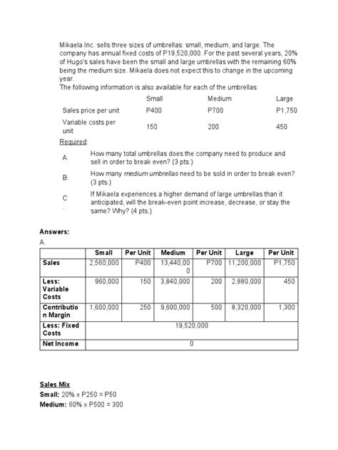 Assignment 3 Practice 3 Cvp Analysis Multi Product Pdf Pricing Management Accounting