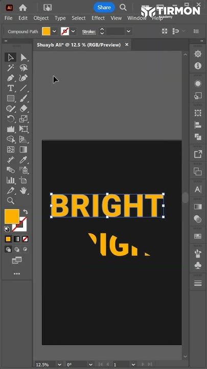 Text Light Effect Illustrator Tutorial Shuayb Ali Khan Tirmon Youtube