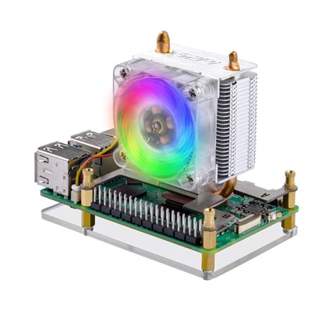 52pi Raspberry Pi 5 Ice Tower Cooler Aluminum Heatsink With Rgb Cooling Fan For Raspberry Pi 5
