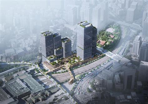 서울역 북부역세권 13년 만에 사업 본궤도연면적 35만 최고 38층 고밀복합개발 between Buildings