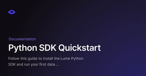 Python Sdk Quickstart Documentation