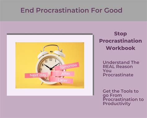 Stop Procrastination Workbook Printable Productivity Planner Pdf Etsy