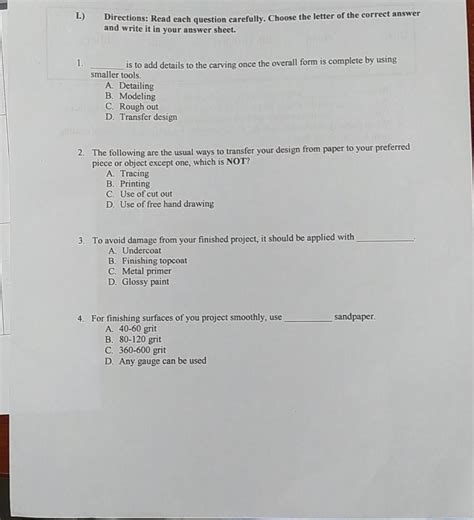 Solved I Directions Read Each Question Carefully Choose