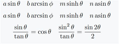 How To Represent Sin Sin Inverse Arcsin And Sinh In LaTeX