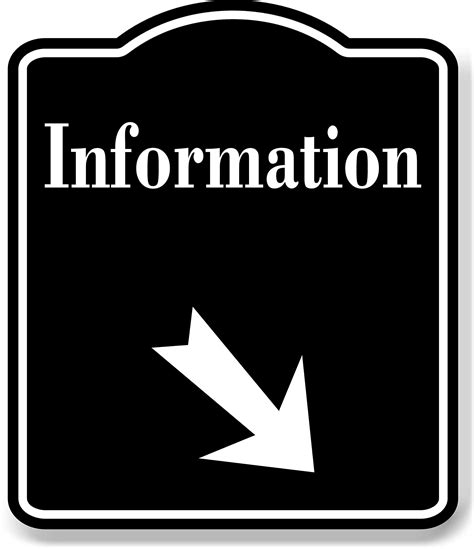 Information 45 Degree Down Right Arrow BLACK Aluminum Composite Sign Walmart Com