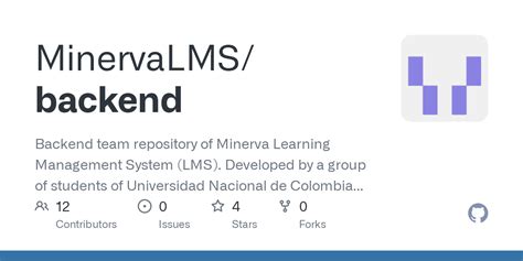 github minervalms backend backend team repository of minerva learning management system lms