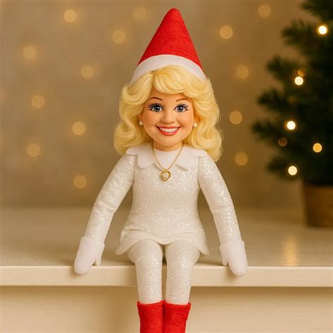 Dolly Parton On A Stoop Christmas Elf Doll Funny Pockets