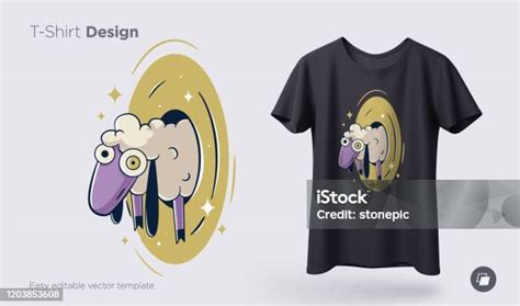 포털에서 세련된 양 티셔츠 스웨트셔츠 휴대 전화 케이스 기념품에 인쇄 흰색 배경에 격리된 벡터 그림입니다 T 셔츠에 대한 스톡 벡터 아트 및 기타 이미지 Istock