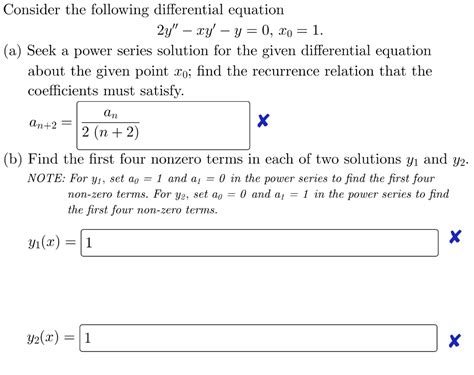 Solved Consider The Following Differential Equation 2y 5 Xy Y 0
