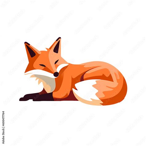 Vetor De Simplified Cartoon Fox Vector Image Logo Design Isolated Do