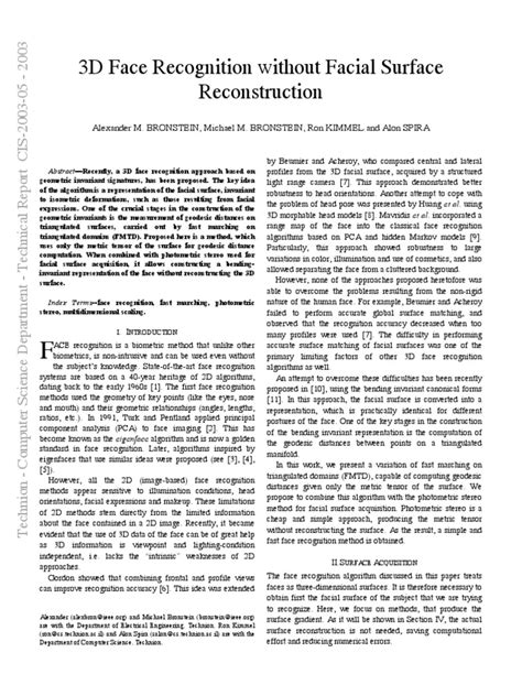 3d face recognition without facial surface reconstruction using metric