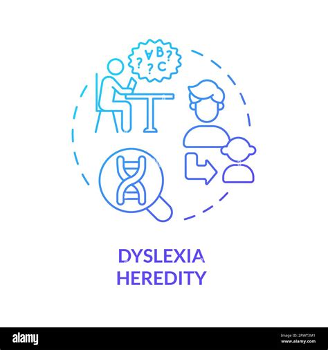 Gradient Blue Line Icon Dyslexia Heredity Concept Stock Vector Image