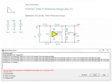 Ths4561 Tina Ti Reference Design Warning Amplifiers Forum