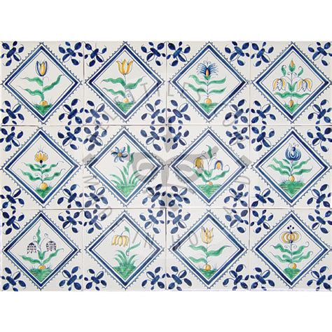 Flower Tiles Color In Square Btsqmc Delft Tiles