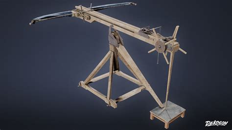 3d Model Medieval Ballista 01 Low Poly Vr Ar Low Poly Cgtrader