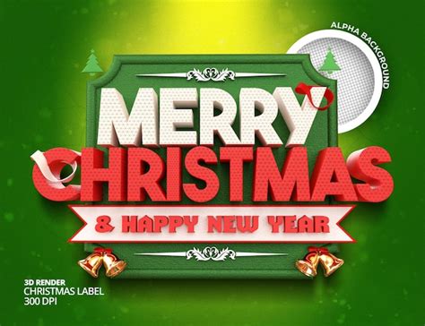 Premium Psd Merry Christmas And Happy New Year Banner With 3d Render
