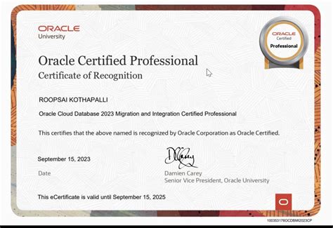 Roopsai Kumar Reddy On Linkedin Completed Oracle Cloud Certification
