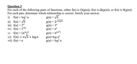 Solved Question For Each Of The Following Pairs Of Chegg