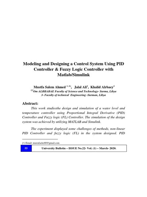 Modeling And Designing A Water Level And Temperature Control System