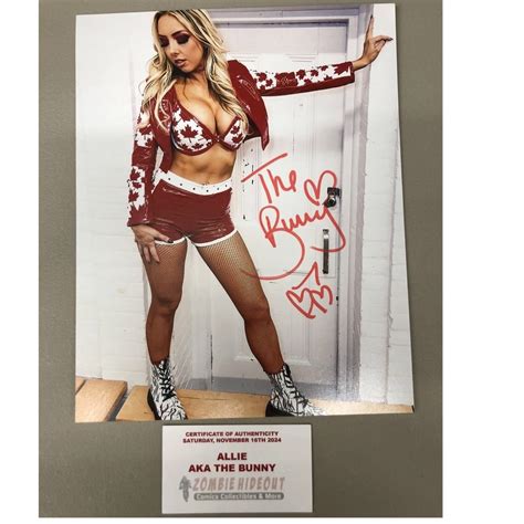 Aew Wrestling Allie The Bunny Auto Signed 8x10 Tna Nwa Photo W Store Coa