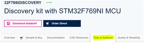 brand new stm32f769i disco board showing black scr
