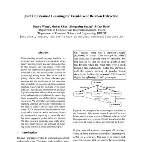 Joint Constrained Learning For Event Event Relation Extraction Acl Anthology