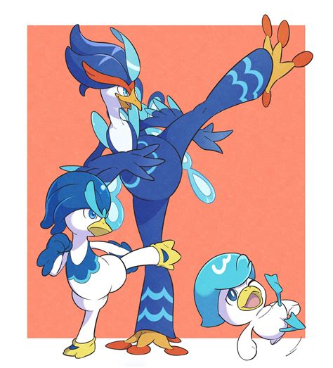 Quaxly Quaquaval And Quaxwell Pokemon Drawn By Pkpokopoko Danbooru