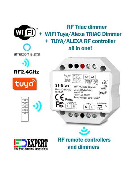 AC RF WIFI TUYA ALEXA TRIAC DIMMER SLIM KIT With Remote Controller