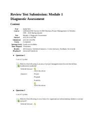 Review Test Submission Module Docx Review Test Submission Module Diagnostic Assessment