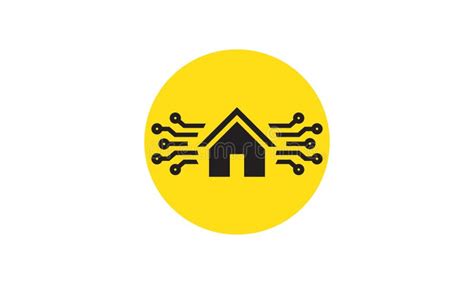 Smart Home Icon Electronics Chip House Automation Control System