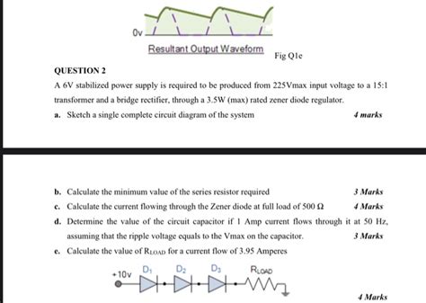 Solved Ov1 Resultant Output Waveform Fig Qle Question 2 A 6v