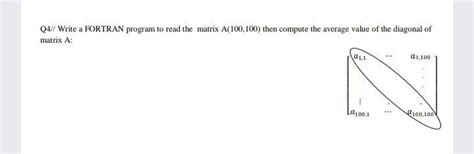 Solved 04 Write A Fortran Program To Read The Matrix
