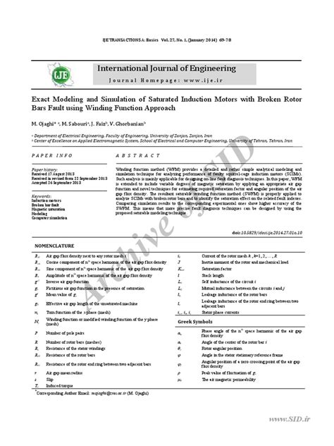 Winding Function Pdf Electric Motor Inductance