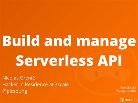 Serverless Apis In Javascript Speaker Deck