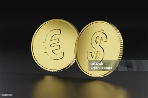 어두운 배경에 달러와 유로 기호가 있는 황금 동전 3d 그림입니다 0명에 대한 스톡 사진 및 기타 이미지 0명 3차원 형태 가격 Istock