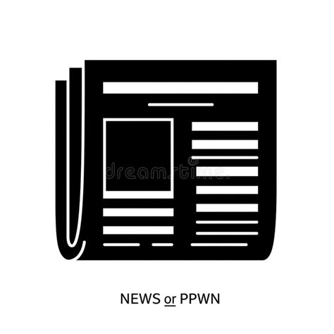 Icon Of A Folded Newspaper Depicted In Black And White Stock Illustration Illustration Of
