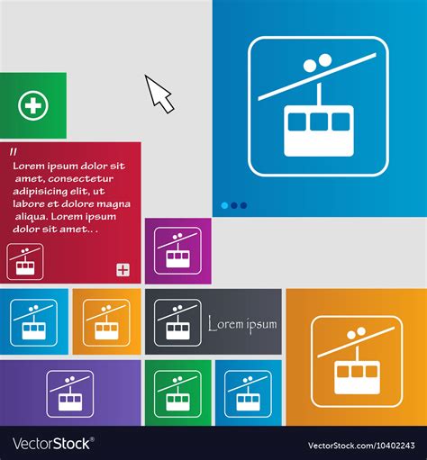 Cable Car Line Icon Sign Buttons Modern Interface Vector Image