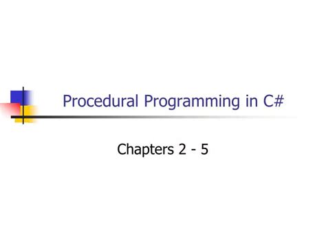 Ppt Procedural Programming In C Powerpoint Presentation Free Download Id5523282
