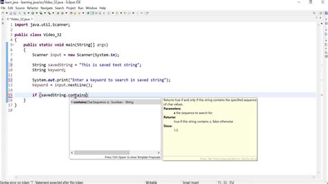 Java 32 Check If A String Is Contained In Another String Using The Contains Method Youtube
