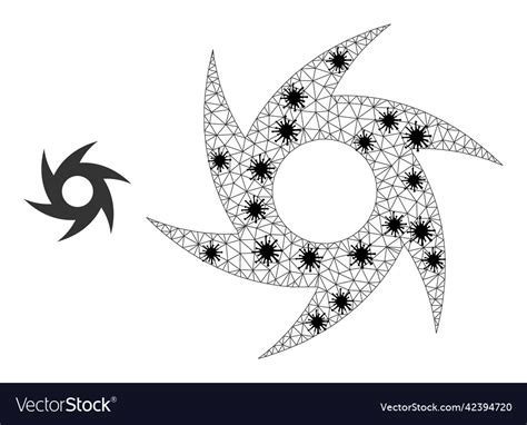 Triangulated Mesh Storm Swirl Pictograms Vector Image