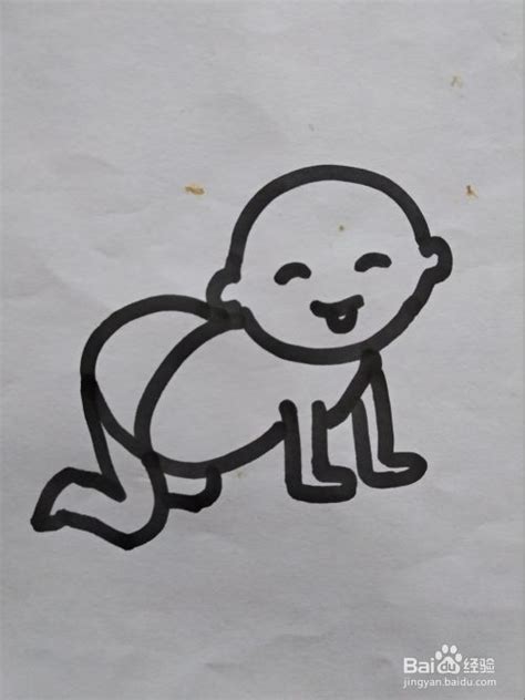 爬行的宝宝简笔画 百度经验